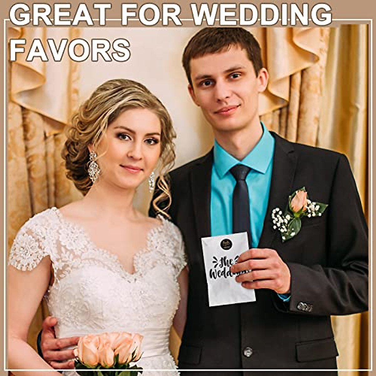 500 Pack White Kraft Paper Bags Mini Paper Bags Treat Bags Small Flat Favor Bag Silverware Bags Party Favor Bag Envelopes Merchandise Bags for Snack Cookie Popcorn Candy Sandwich Gift (4 x 6 Inch)