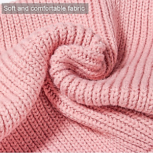 Hicdaw 3PCS Kids Winter Hat Glove Scarf Sets, Toddler Gloves Neck Warmer Baby Winter Hat Toddler Gloves Scarf Set for Boys Girls, Pink