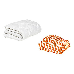 BKB Toddler Mattress Protector and 2 Chevron Sheets, Orange