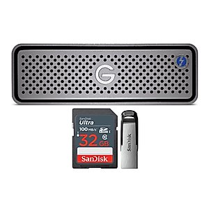 SanDisk Professional 12TB G-Drive Pro Thunderbolt 3 External HDD (Space Gray) Bundle with 32GB Storage (3 Items)