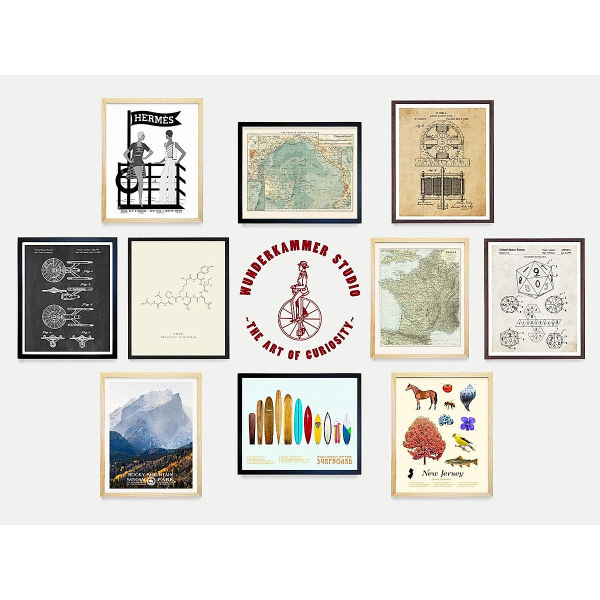 Wunderkammer Studio - Pizza Patent Poster Art - Pizzaria Wall Art - Kitchen Decor - Set of 4-11 x 14 Unframed Art Prints