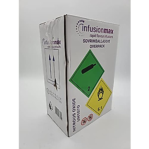 InfusionMax Whipped Cream Chargers - Pure Culinary Gas Whipped Cream Cylinder - 0.95 (580 gram) - 1 Carton (6 Cylinders) - Damaged Packaging