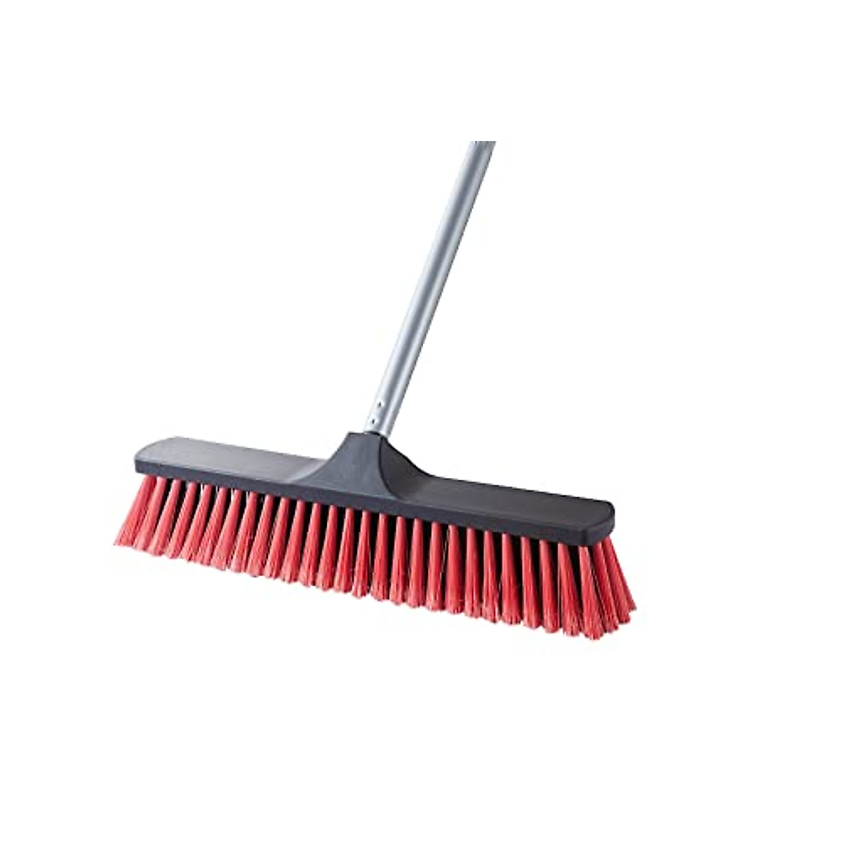 Push Broom Heavy-Duty Indoor Outdoor Floor Cleans Brush Bristles Adjustable Steel Handle Pole 55” Wide 16” Lightweight Scrub Sidewalk Driveway Yard Patio Garage Concrete Wood Stone Tile Wall