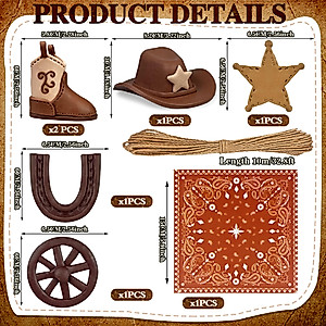 Cowboy Cake Decorations Cowboy Hat and Boot Cake Toppers Western Cowboy Cowgirl Birthday Baby Shower for Western Theme Party Favors Supplies (Brown)