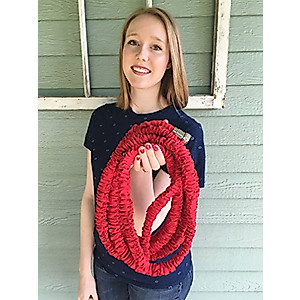 Casa Felice Expandable 50 Foot Garden Water Hose By Heavy Duty Double Layer Latex Fabric Core - Corrosion Resistant, Leak-Proof Nickel Alloy Fittings - Lightweight, Retractable, Tangle-Free Design