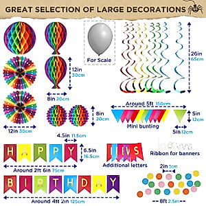 Premium Reusable Birthday Party Decorations - Birthday Decoration Set - Happy Birthday Banner, Honeycomb Decorations, Streamers, Paper Garland