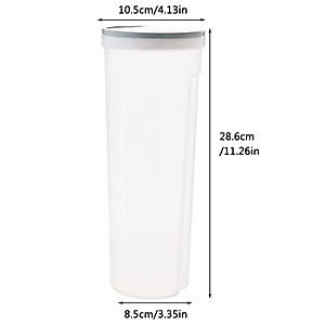 Typutomi 3PCS Noodle Storage Box, Plastic Pasta Storage Containers Clear Spaghetti Dispenser Food Sealed Jar with Locking Lid for Noodles Beans Grain Nut (Blue&Khaki&Green)