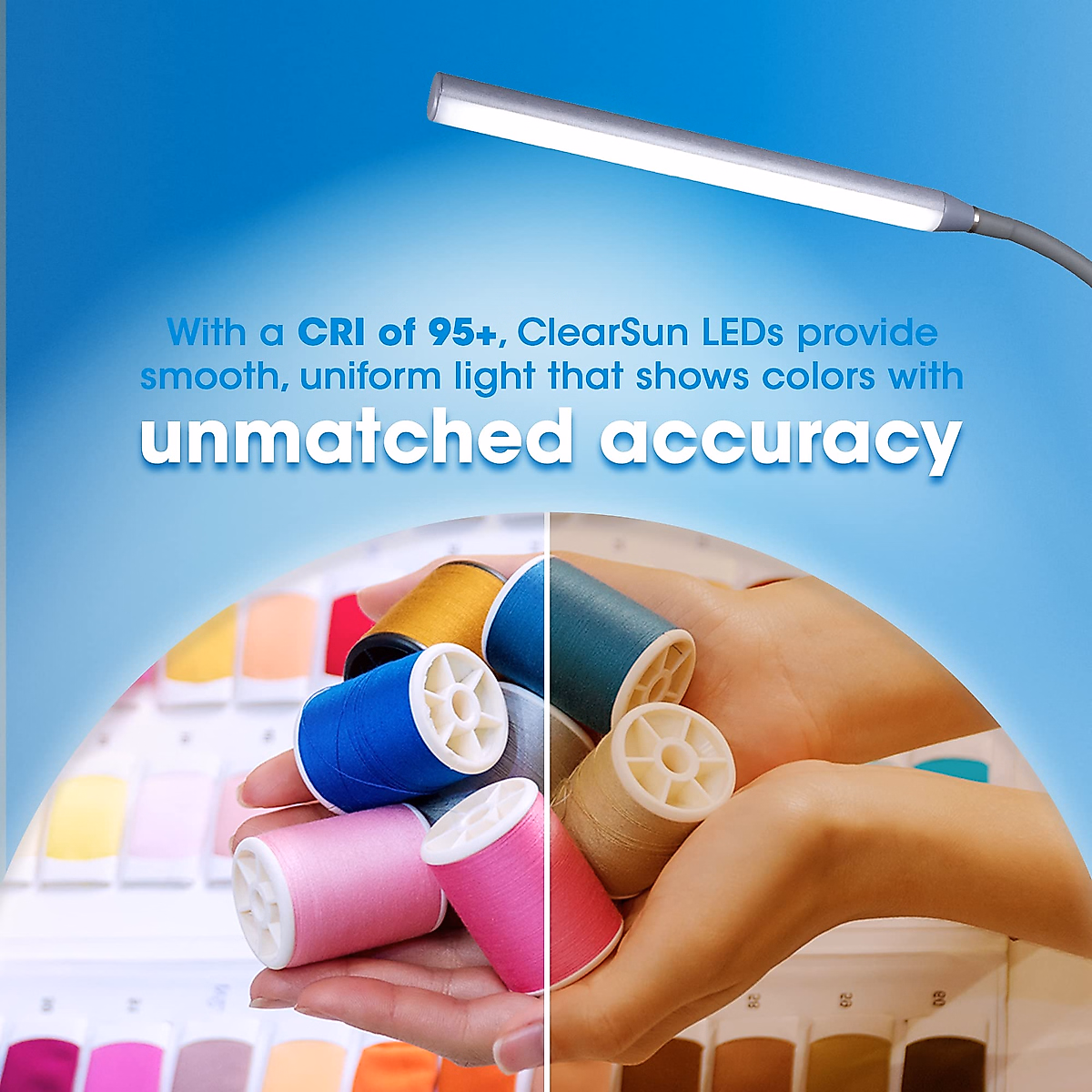 OttLite Stretch LED Desk Lamp with Wireless Charging - ClearSun LED Technology, 3 Color Temperature Modes with Touch Sensitive Controls & Flexible Gooseneck Arm for Home, Office & Dorms