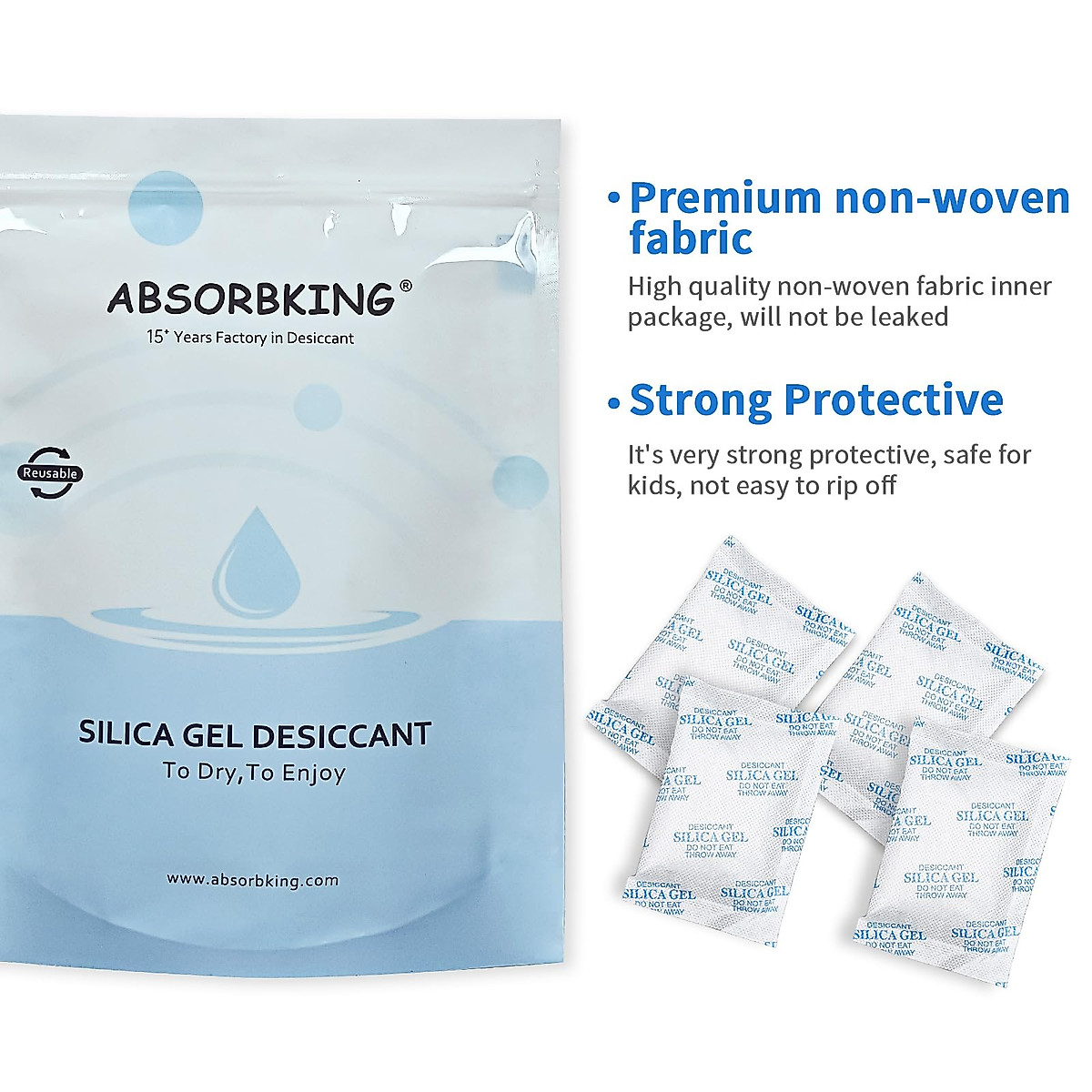 Silica Gel Packs - 80Pcs 20Gram Moisture Absorbers, Premium Transparent Desiccant for Storage, Silica Gel Desiccant Packets Food Safe for Moisture