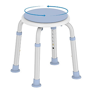 Delog 360 Degree Rotating Shower Chair 300lb, Swivel Shower Stool for Inside Shower Tool Free Adjustable Shower Seat Tub Chair and Small Bathtub Seat Bench with Anti-Slip Rubber Tips