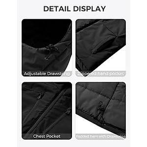 wantdo Men's Winter Ski Jacket Waterproof Snow Jacket Windproof Mountain Raincoat Hooded Navy XL