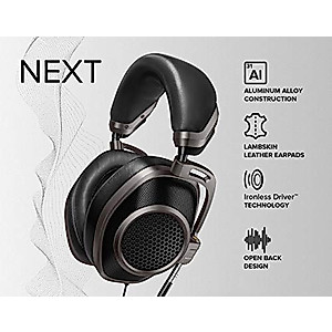 Cleer Audio NEXT Wired Audiophile Headphones - High End Lambskin Memory Foam Studio Earpads, Open Back, Alloy Structure, Innovative Ironless Magnesium Driver Units, Award Winning High-Resolution Sound