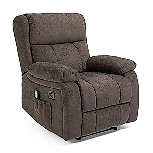 Christopher Knight Home Lindale Massage Recliner, Brown + Black 35.25D x 38.5W x 40.5H in
