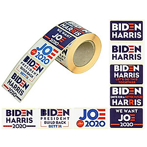 Biden Harris 2020 500 Pcs Role Stickers - 8 Patterns Biden Harris Sticker - Joe Biden Sticker -Kamala Harris Sticker for car Stickers, Bumper Stickers, Bags, Windows- No Malarkey