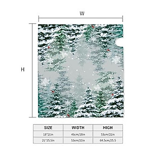 Winter Pine Tree Mailbox Covers Magnetic Snow Green Forest Decorative Christmas Red Bird Mailboxes Wraps Post Letter Box Cover Standard Size 18x21 Inch for Garden Yard Home Outdoor