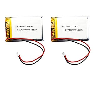 RAEWSTCO 2PCS 3.7v 500mah Battery 303450 Lithium Polymer ion OCTelect