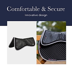 LeMieux Wither Free Half Saddle Pad - English Saddle Pads for Horses - Equestrian Riding Equipment and Accessories (Navy - Large)