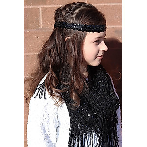 12 Sequin Headbands U PICK (Available in LOTS of COLORS) Elastic Stretch Sparkly Fashion Headband for Teens Girls Women Softball Pack Volleyball Basketball Dance Set Sports Teams Store By Kenz