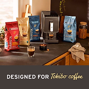 Tchibo Automatic Espresso & Coffee Machine with Built-in Grinder, No Coffee Pods Needed, Silver