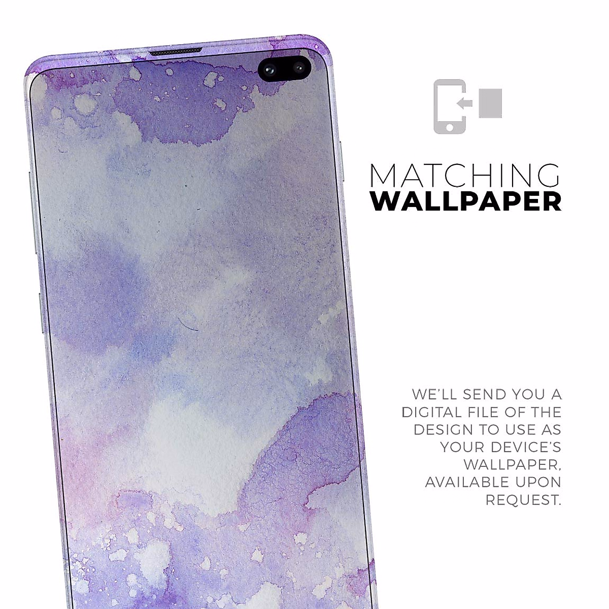 DesignSkinz Blue 4 Absorbed Watercolor Texture Protective Vinyl Decal Wrap Skin Cover Compatible with The Samsung Galaxy S20 (Screen Trim & Back Glass Skin)