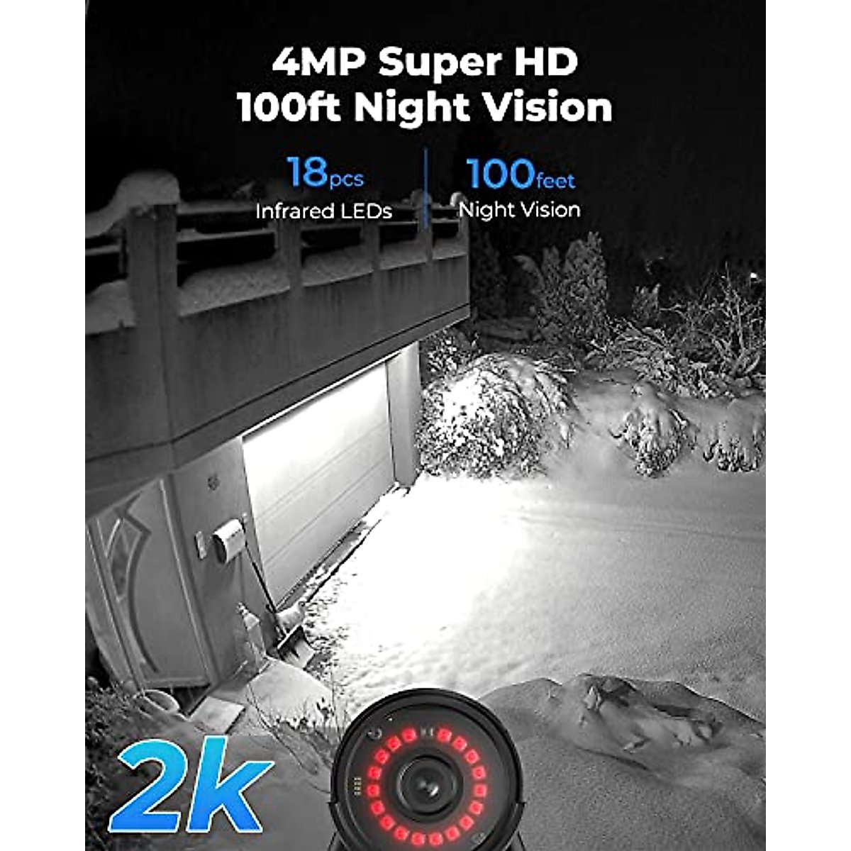 REOLINK Plug-in WiFi Outdoor Security Cameras, 4MP Wired Wi-Fi Camera for Home Security, Smart Person/Vehicle Detection Alert, HD Night Vision, IP66 Waterproof, Works with Google Assistant, RLC-410W