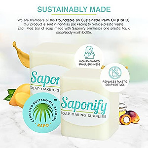 Saponify - 2Lb Mango Butter Melt and Pour Soap Base, Skin-Enhancing Natural Mango Butter Soap Base, Easy to Use Glycerin Soap Base for Soap Making
