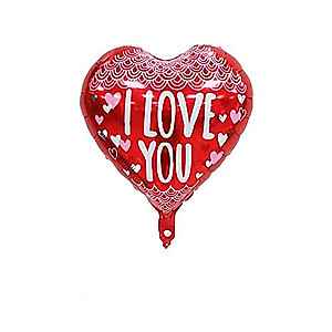 AVMBC Red Heart Shaped Foil Balloons I Love You Valentine's Day Heart Balloons Romantic Valentine's Day Wedding Confession Courtship Party Decor 10 Pcs