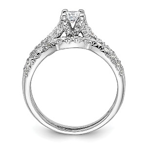 IceCarats 925 Sterling Silver Cubic Zirconia CZ Wedding Band Engagement Ring Bridal Jewelry Set Size 6