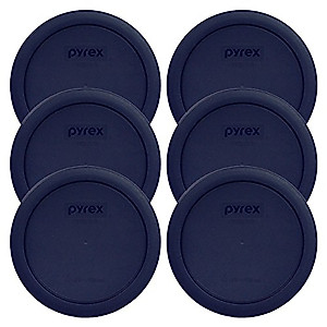Pyrex Blue 4 Cup Round Plastic Cover - 6-Pack