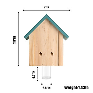 1 Pack Wood Carpenter Bee Trap for Outside - Best Bee Trap - Wood Boring Bee Trap- Nature Cabin Style Carpenter Bee Traps Outdoor Hanging - Insect Traps Removes Carpenter bee