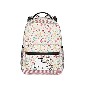 DIEZ Hello Cat Kitty Backpack 3d Print Anime Character Wink Backpack Lightweight Casual Travel Laptop Backpack For Women Anime Kitty Fans Gift