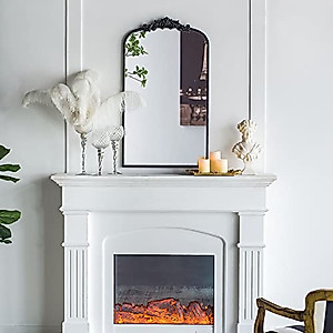 A&B Home Arched Vertical Mirror-Wall Mirror with Metal Black Frame,24"x42" Large Arch Mirror for Bathroom Bedroom Living Room