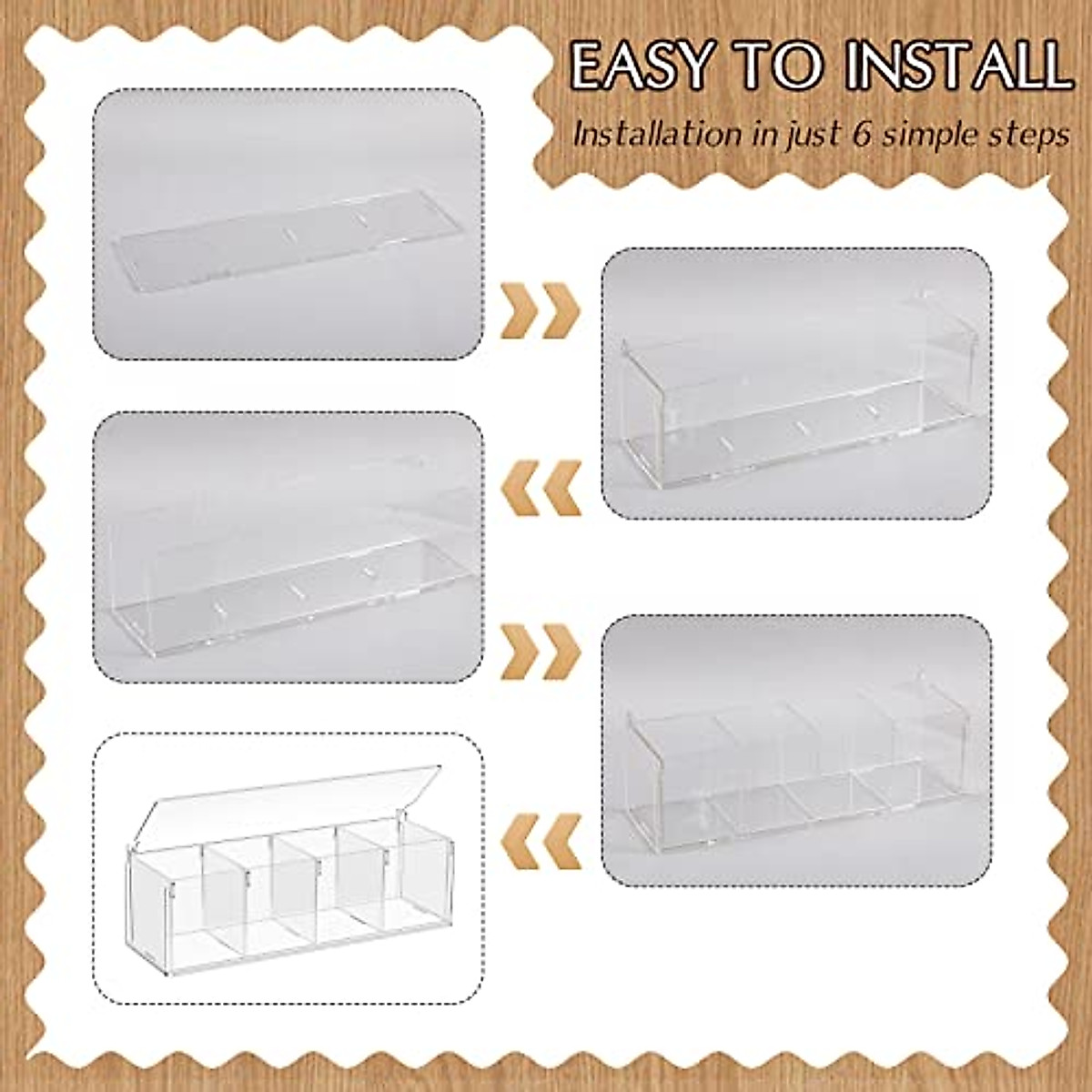 2 Pcs Acrylic Coffee Pod Holder with Lid Coffee Station Organizer Capsule Storage Coffee Bar Accessories for Tea Bag Sugar