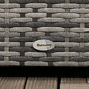 Outsunny Outdoor Deck Box, PE Rattan Wicker with Liner, Hydraulic Lift, and A Handle for Indoor, Outdoor, Patio Furniture Cushions, Pool, Toys, Garden Tools, Gray