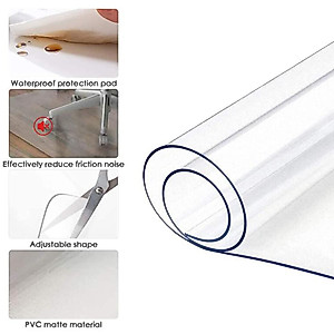 Clear PVC Desk Chair Mat Clear Chair Mat Transparent Clear Floor Protector Carpet for Hard Surface Floors, Non Slip Easy Clean Area Rug Pad,Thick 1.5mm,60/80/90/100/120cm wide,Area Rugs Hallway PVC Tr