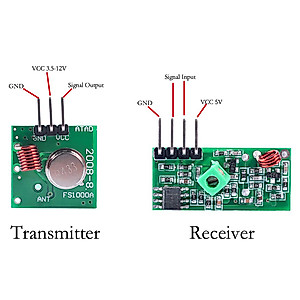 HiLetgo 5 Sets 433M Transmitter + Receiver Kit High Frequency Super Regenerative Transceiver Module for Burglar Alarm