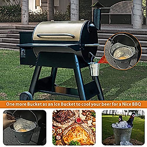 Aimuchen Drip Grease Bucket and 16-Pack Disposable Foil Liners Kits Replacement Parts HDW152 BAC407z,Compatible with Traeger Smoker Grills/Green Mountain Grill & Smokers BBQ Accessories