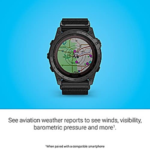 Garmin tactix 7, Pro Ballistics Edition, Ruggedly Built Tactical GPS Watch with Solar Charging Capabilities, Applied Ballistics and Nylon Band,Black