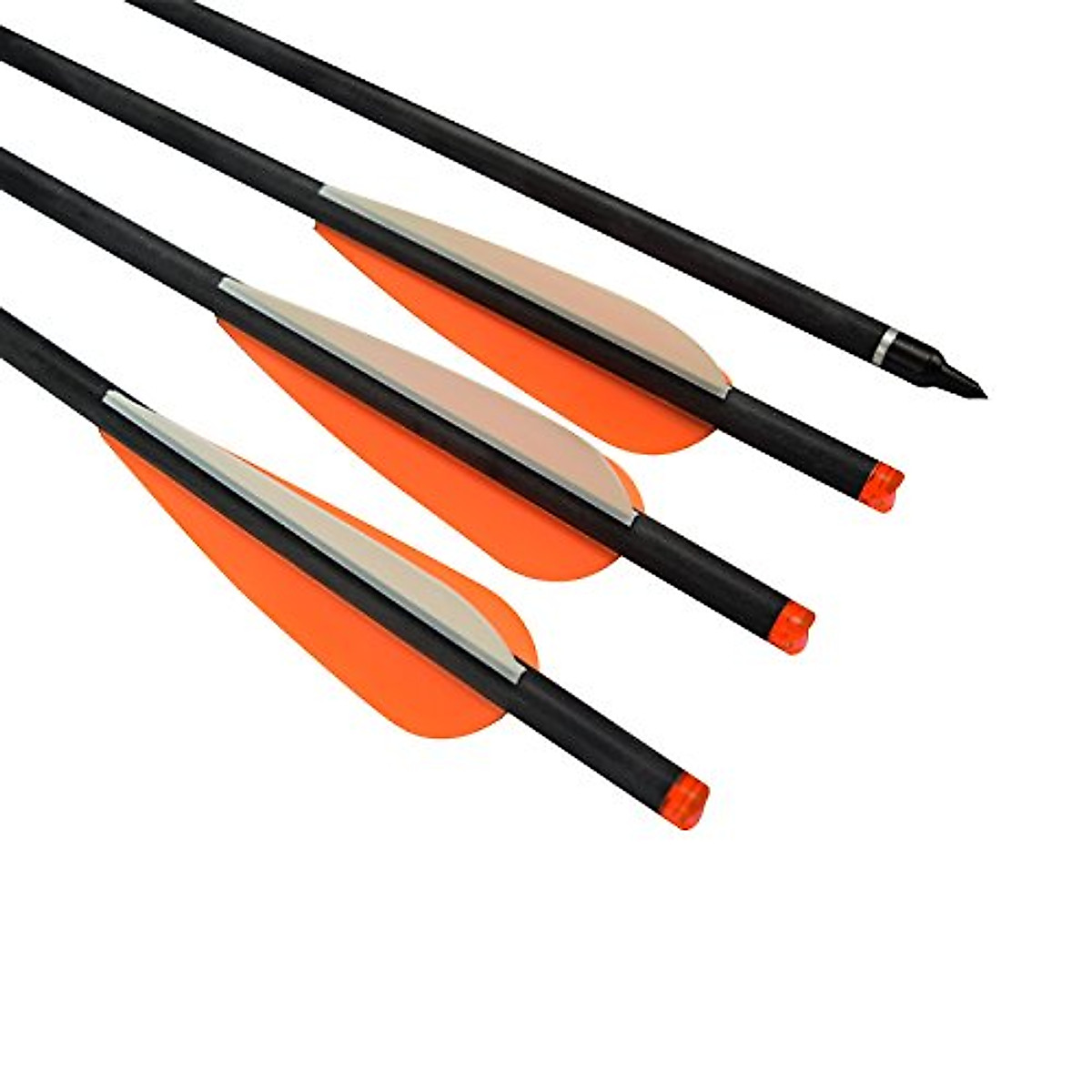 Archery 16inch Hunting Archery Carbon Arrow Crossbow Bolts with 4" vanes Feather and Replaced Arrowhead/Tip(Pack of 12