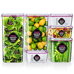 WC Redmon Visto MAX Cube QT Set of 4 Storage Bins, 5.71 Quart, Clear