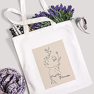 TRUST THE PROCESS DESIGN, Reusable Tote Bag, Lightweight Grocery Shopping Cloth Bag, 13” x 14” with 20” Handles