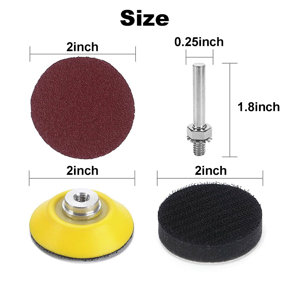 300 Pcs 2 Inch Sanding Discs Pads, Hook and Loop Pads Kit for Drill Grinder Rotary Tools with 1/4" Shank Backing Pad and 2pcs Foam Buffering Pad 80 120 180 240 400 600 800 1000 2000 3000 Grits
