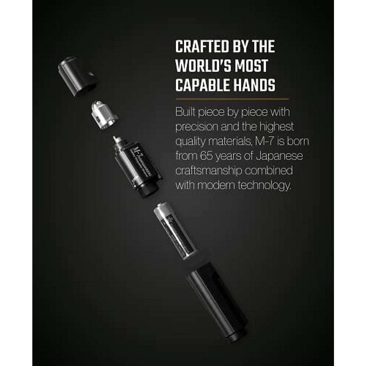 KAWASAKISEIKI M-7 Nose Hair Trimmer – Multifunctional Nose, Ears and Eyebrows Hair Trimmer for Men with Nickel Sterilized Coating and Self-Cleaning Water Resistant Design – Travel Pouch Included