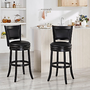 Ball & Cast Swivel Pub Height Barstool 29 Inch Seat Height Black Set of 1