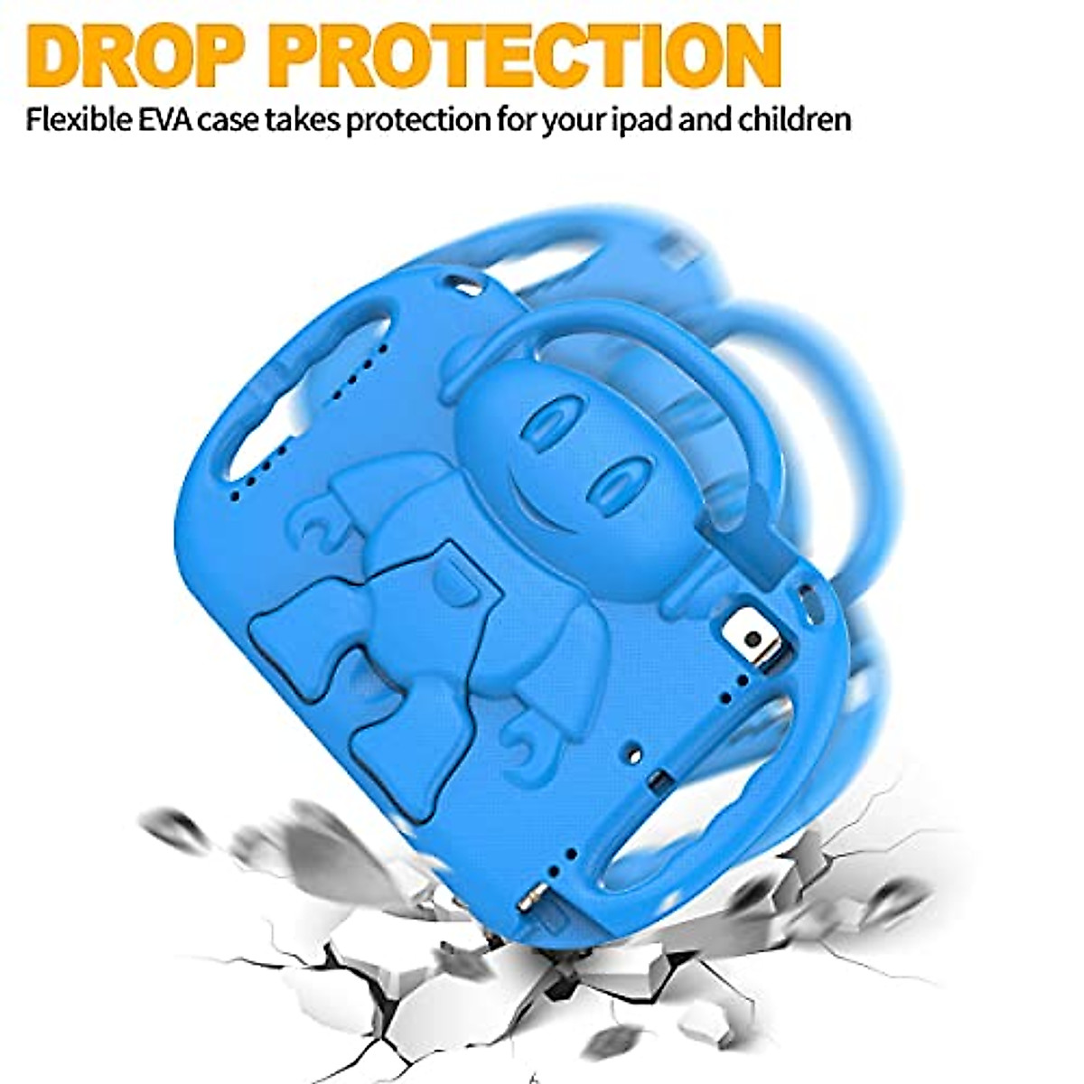 TOEVEK iPad Air 4th/5th Generation Case for Kids, iPad Air 10.9 inch 2020/2022 Case with Shoulder Strap, Handle Stand Protective Case for iPad Pro 11(2022/2020/2021/2018) and iPad Air 4/5, Blue