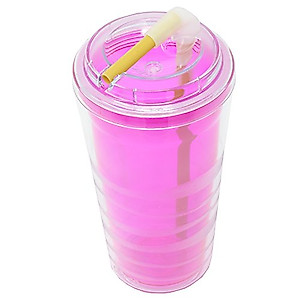 Copco Lock-n-Roll Tumbler with Flip Up Straw, 1 Count (Pack of 1), Pink