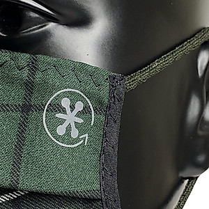 JaxMask® | Hunter Green & Black Christmas Holiday Plaid Cloth Face Mask | Tartan Buffalo Check 2 Layer Pleated Washable & Reusable With Nose Wire | 'SilentNight Collection' (Green Plaid)