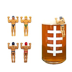NPW Game Day Reusable Drink Markers - Original Drinking Buddies & Wine Glass Charms for Parties - Bachelorette Party, Girls' Nights & More, Novelty Gifts (4 Count)