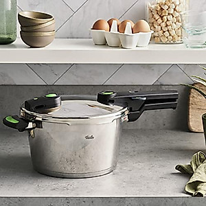 Fissler Vitaquick Green Pressure Cooker - 6.3 Qt - Made in Germany - For All Cooktops - For Gas & Induction Stovetop - Safe & Intuitive Design - Pressure Cooker Pot Steel