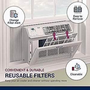 DELLA 8000 BTU 115V/60Hz Energy Saving Window Air Conditioner Whisper Quiet AC Unit with WIFI Smart Controls, Remote, Dehumidifier, Fan, Cools Up to 350 Sq. Ft.